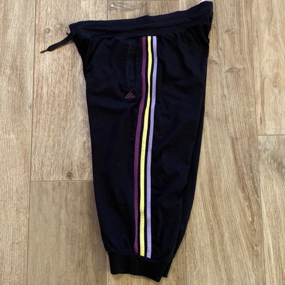 adidas | Pants & Jumpsuits | Adidas Multicolored Striped Capri Length L ...
